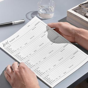 Hotel Guest List, Hotel Reservation List,hotel Guest List Template - Etsy