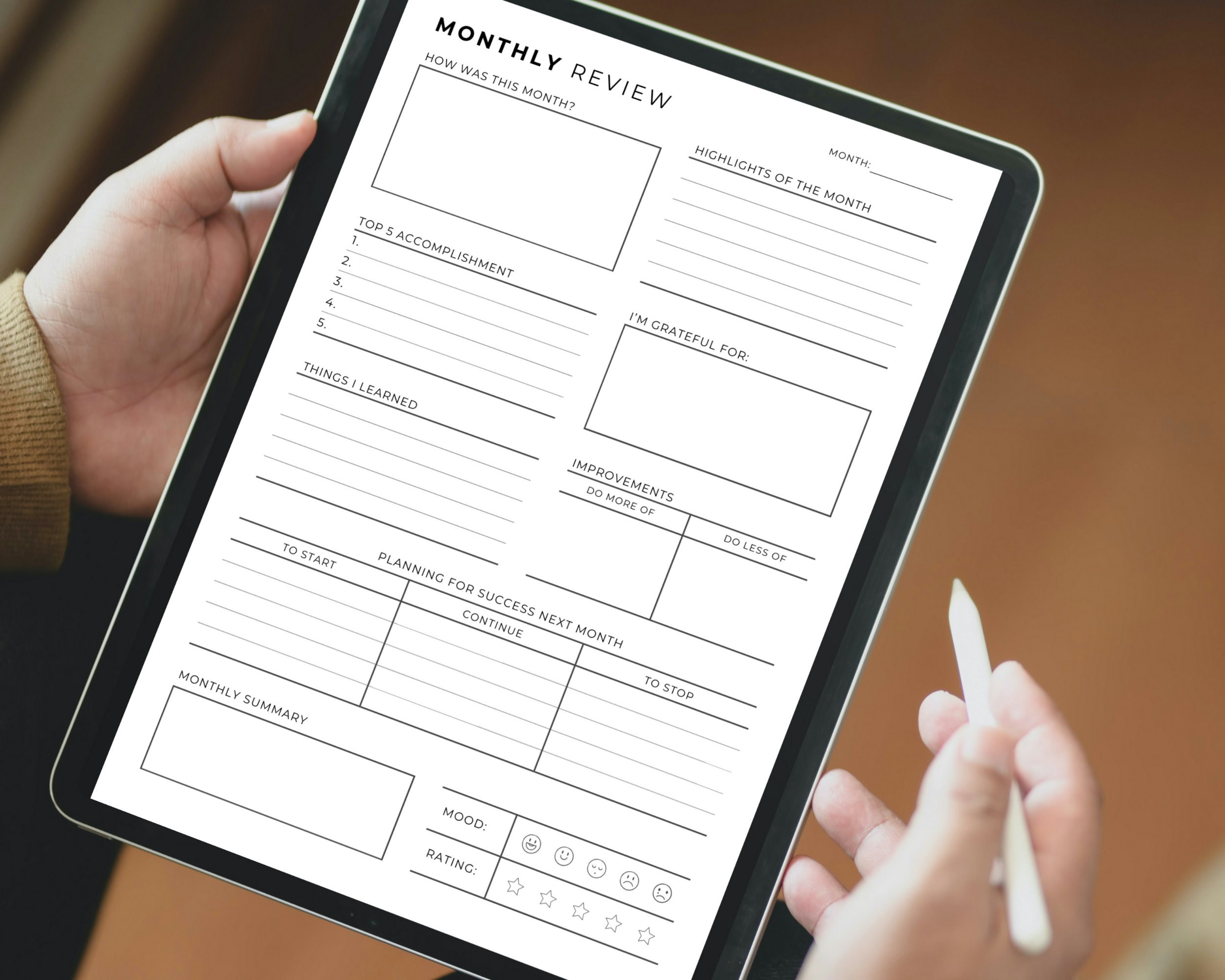 Monthly Review Printable, Monthly Reflection, Monthly Evaluation ...