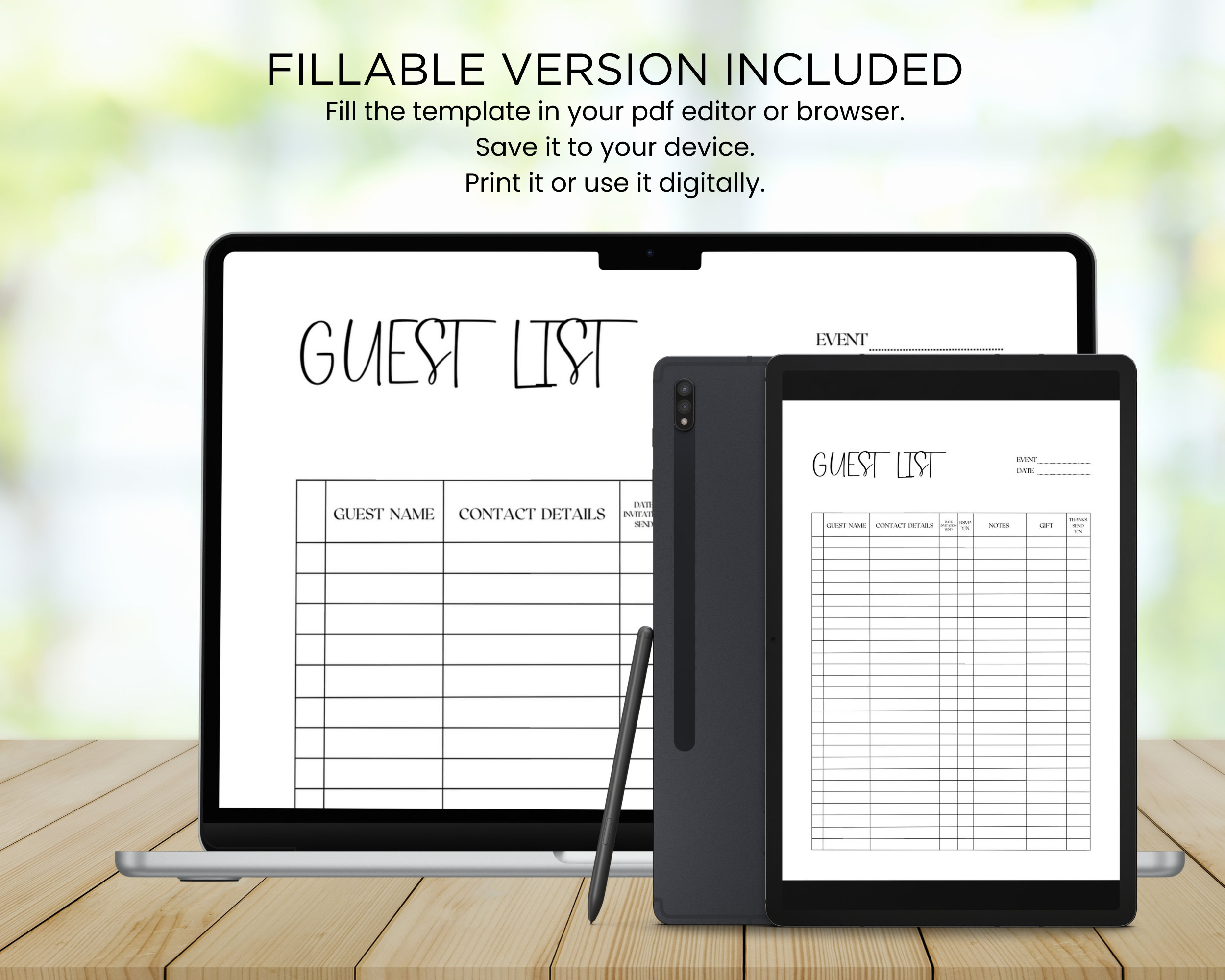 Guest List Template, Guest List Tracker, Party, Events, Birthday ...