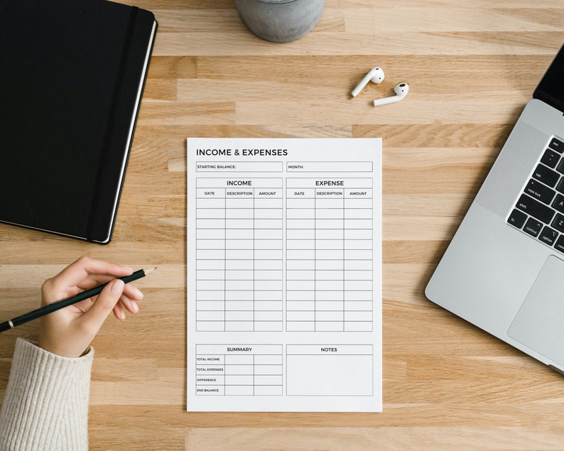 Editable Income Expense Tracker, Financial Planner Printable, Budget ...