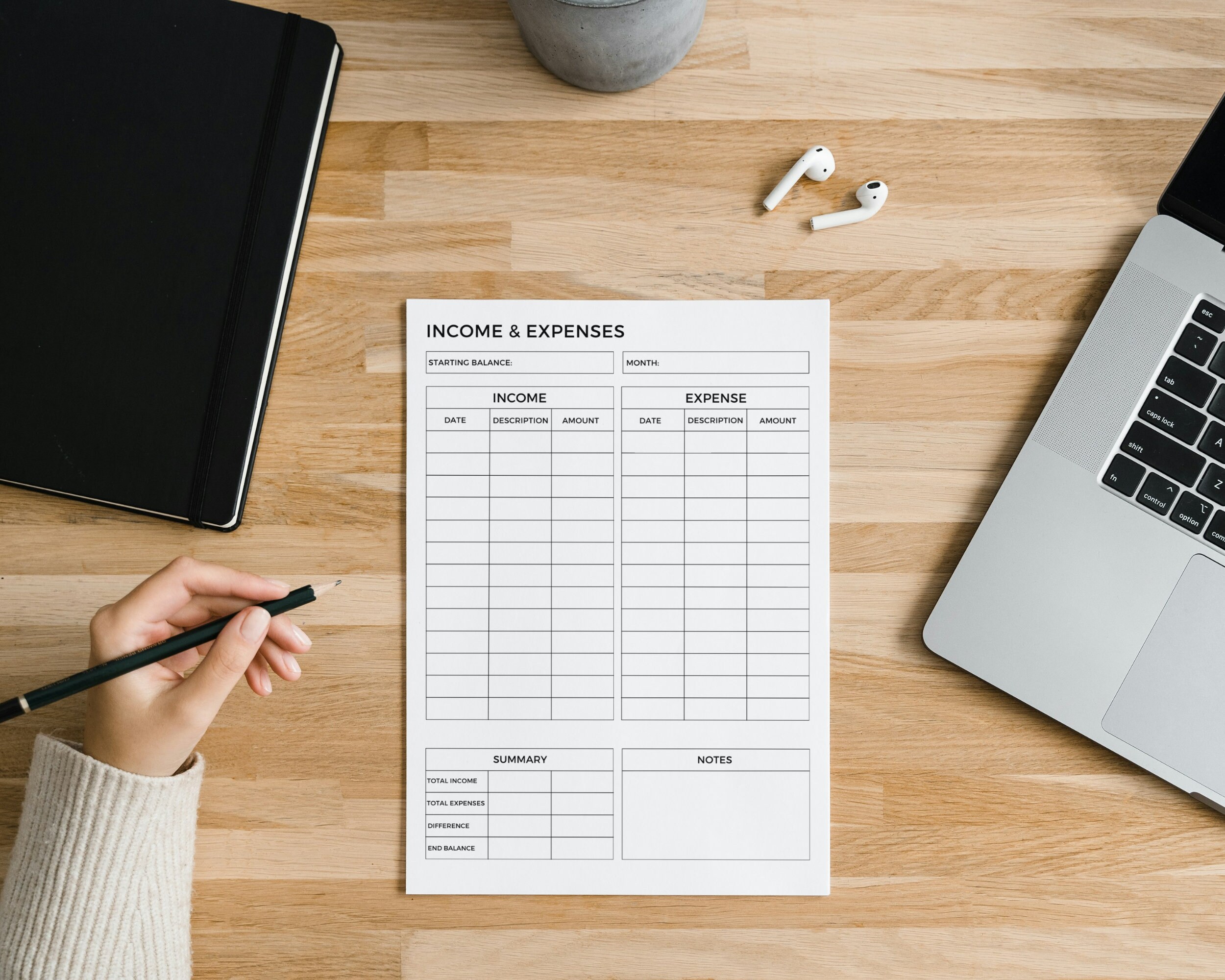 Editable Income Expense Tracker, Financial Planner Printable, Budget ...