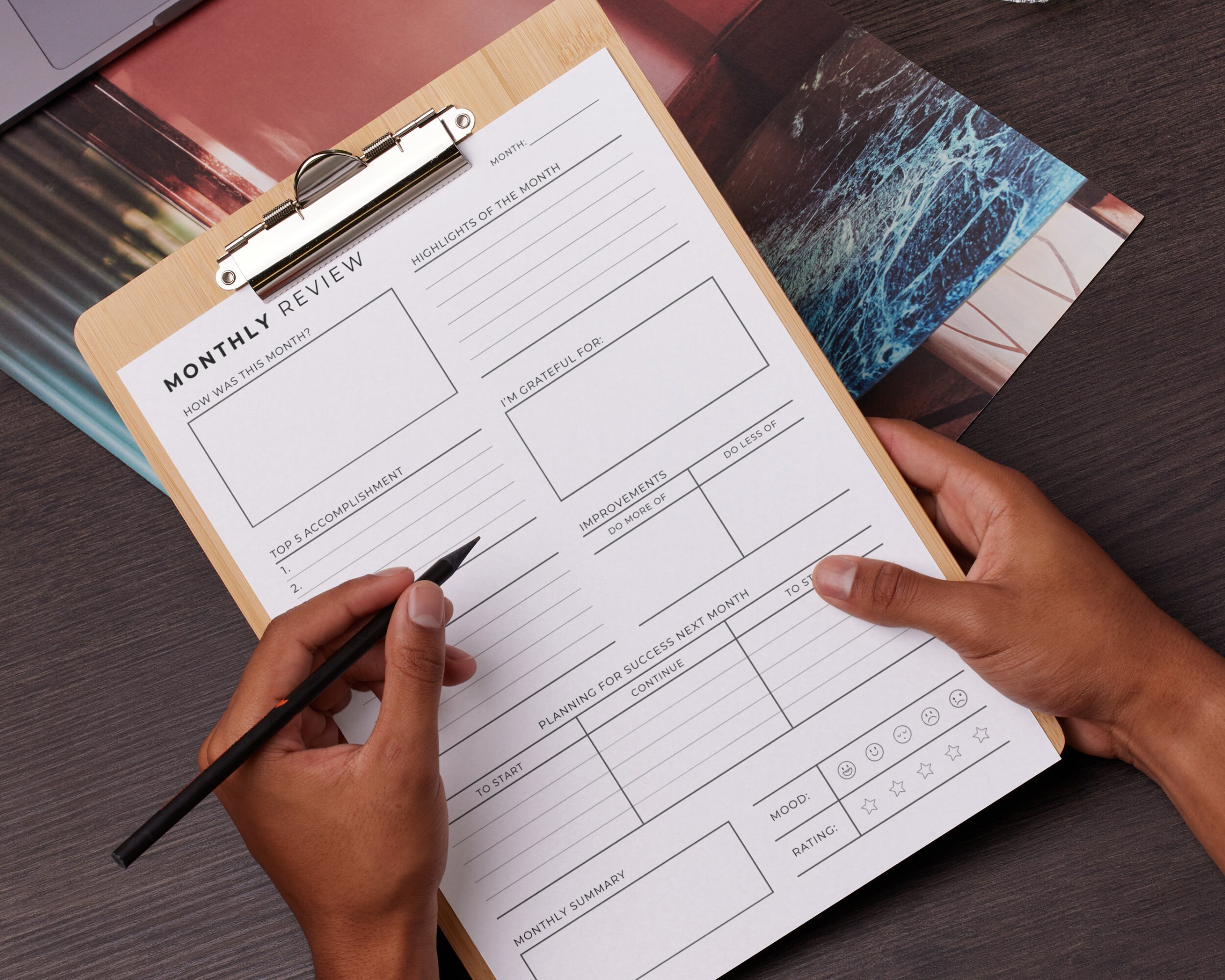 Monthly Review Printable Monthly Reflection Monthly Evaluation