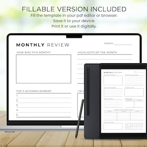 Monthly Review Printable, Monthly Reflection, Monthly Evaluation ...