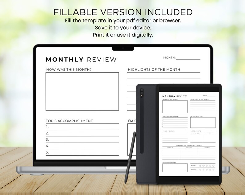 Monthly Review Printable, Monthly Reflection, Monthly Evaluation ...