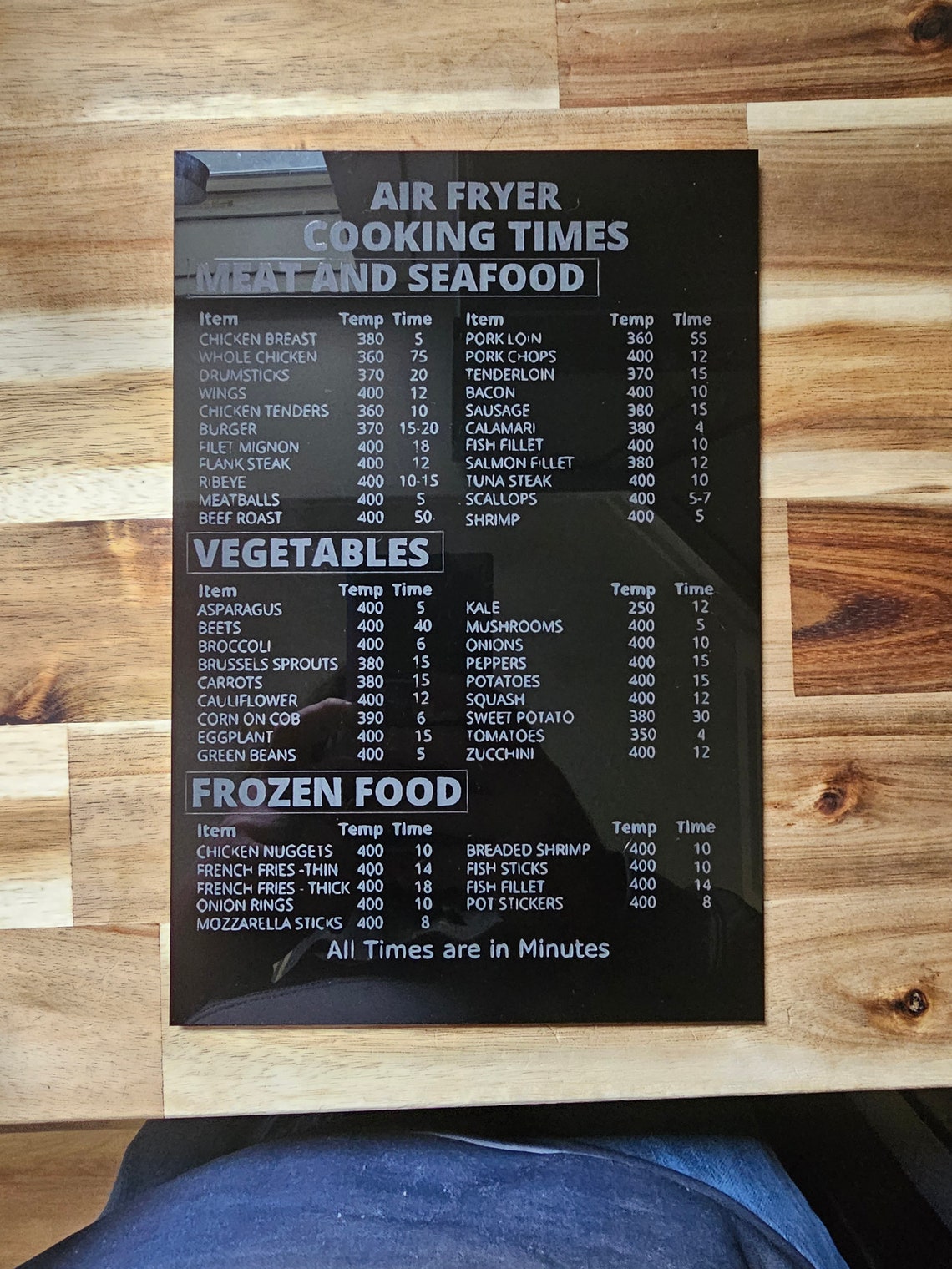 Laser Engraved Air Fryer Menu Files (.stl , .lbrn2) - Etsy