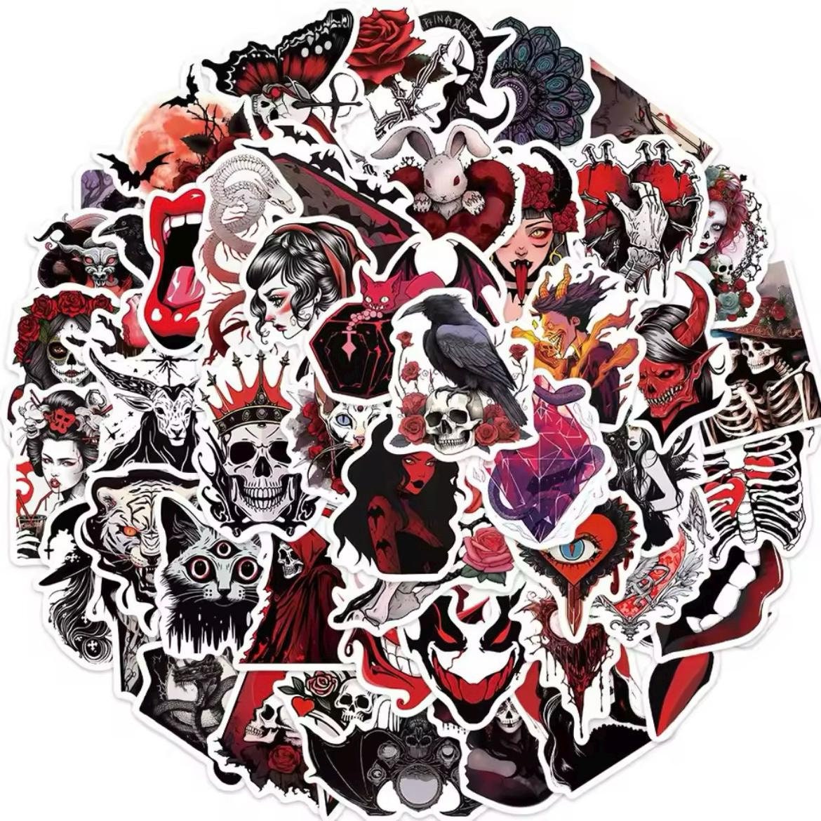 50 Red Emo Stickers Memes, Hilarious, Laptop Stickers, Waterproof ...