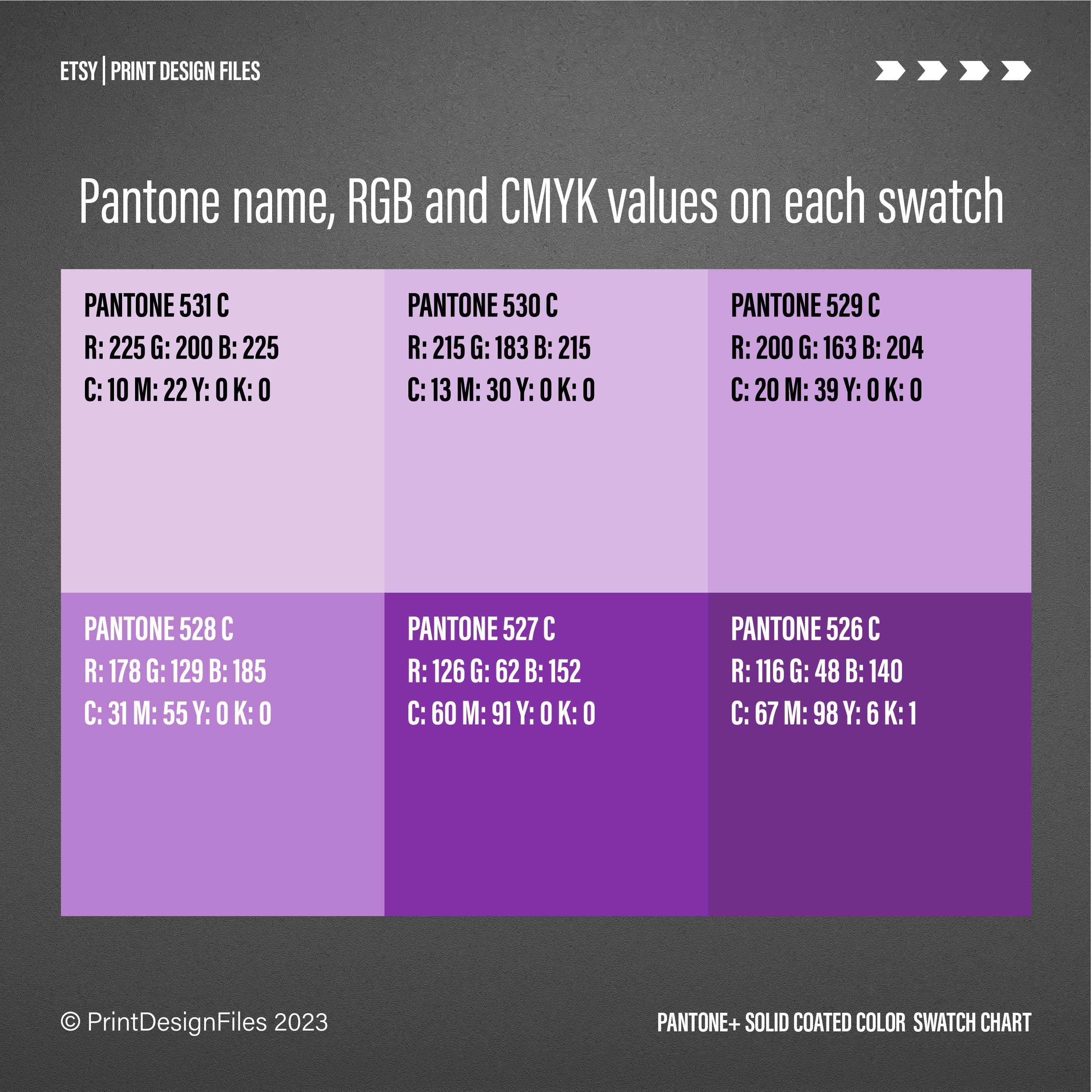 Pantone+ Solid Coated Printable Color Swatch Chart - A4 and US Letter ...