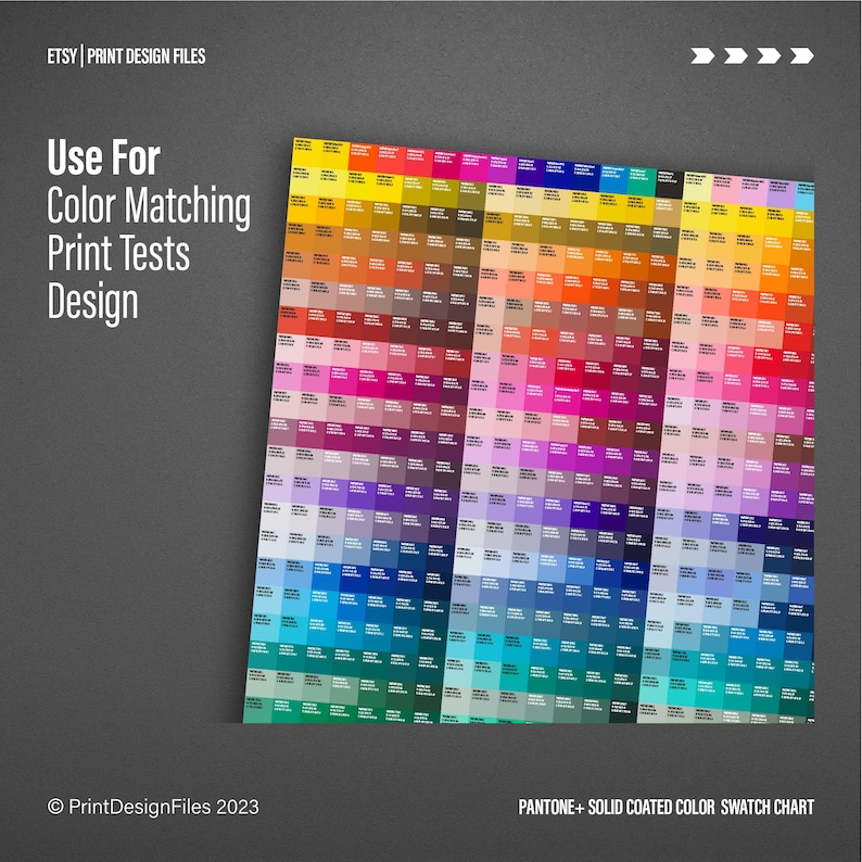 Tabla de muestras de color imprimible con nombre Pantone, valores CMYK ...