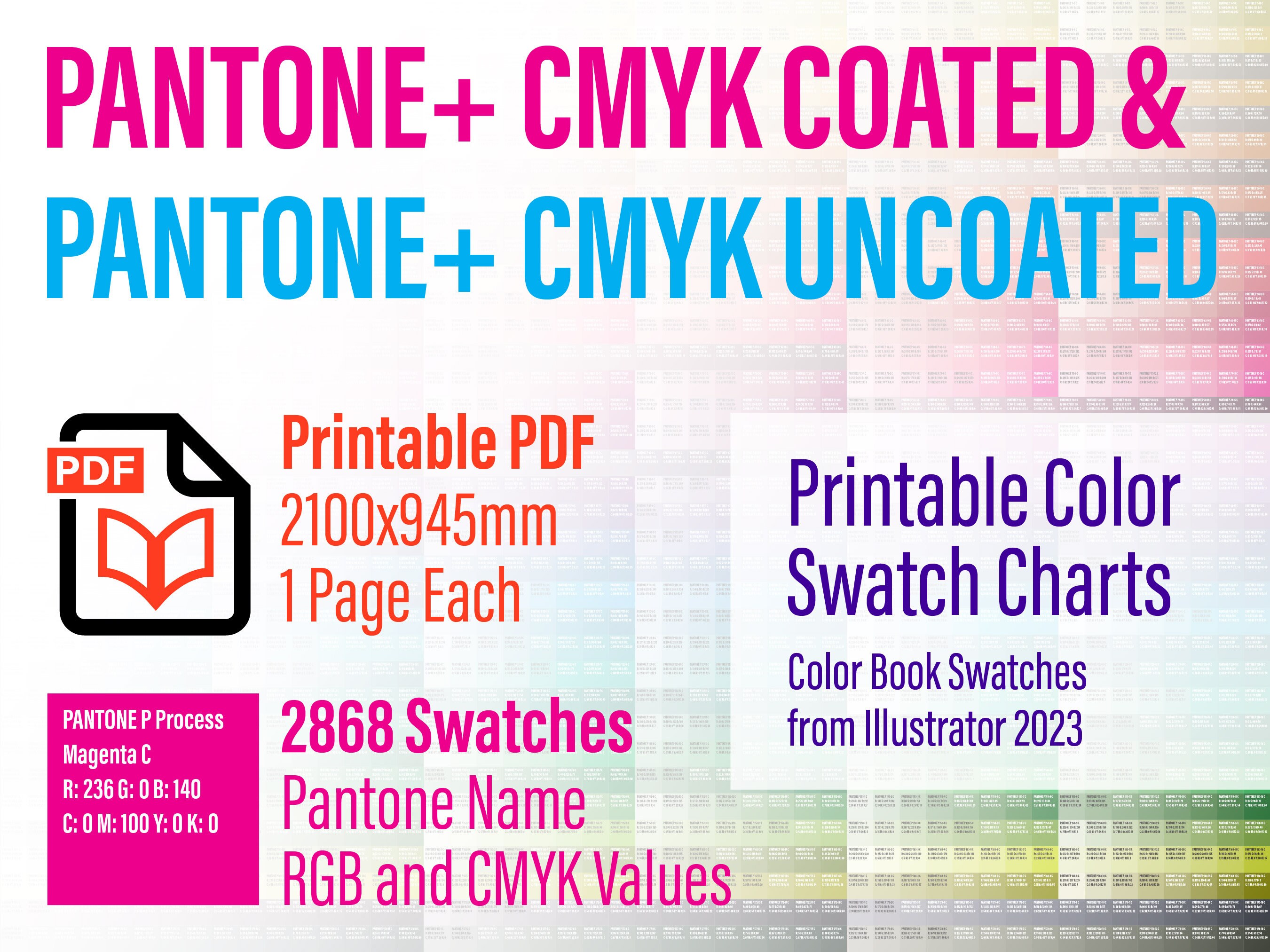 Pantone CMYK Coated and Uncoated Color Swatches Charts 2100x945mm Size ...