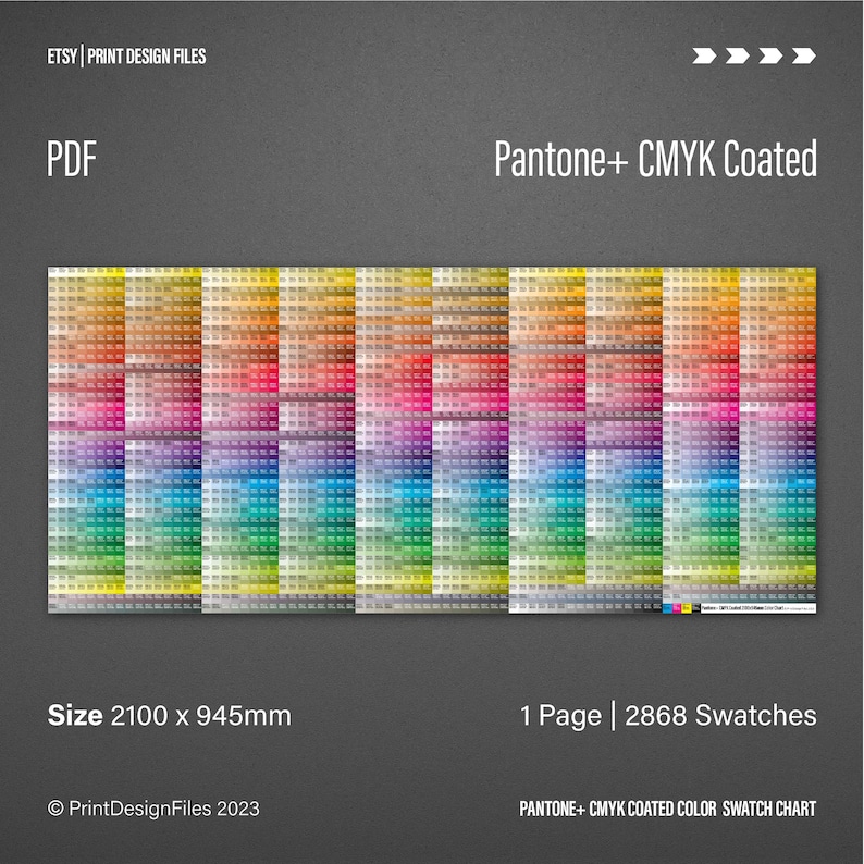 Pantone CMYK Coated Color Swatches Chart 2100x945mm Size Each Swatch ...