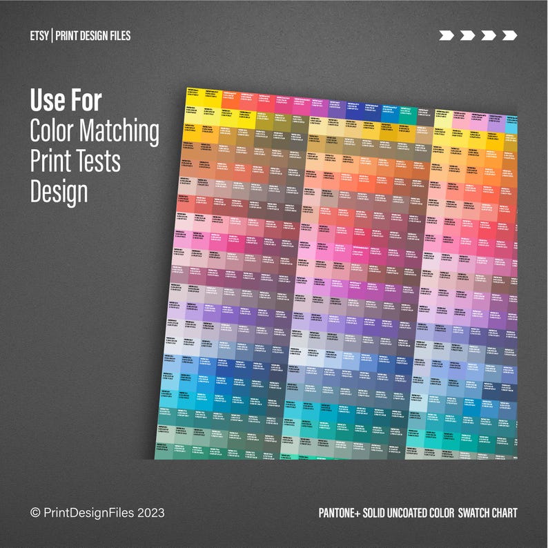 Tabla de muestras de color imprimible con nombre Pantone, valores CMYK ...