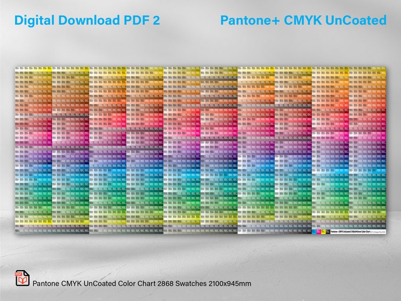 Pantone CMYK Coated and Uncoated Color Swatches Charts 2100x945mm Size ...