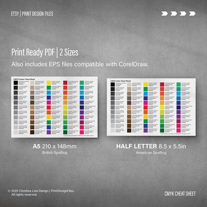 Printable Color Cheat Sheet – 55 Essential Swatches | CMYK, RGB & HEX ...