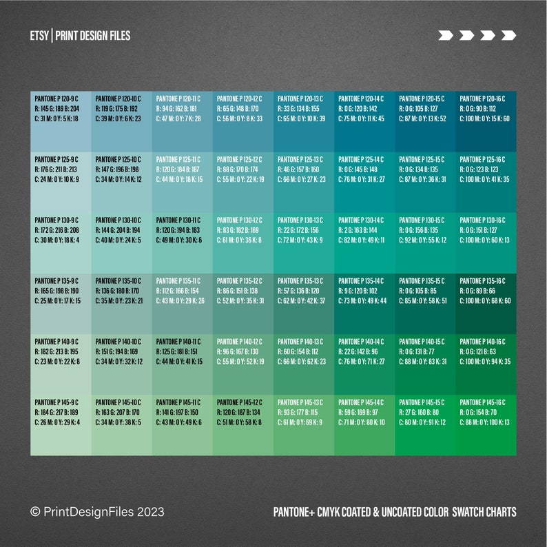 Pantone CMYK Coated and Uncoated Color Swatches Charts 2100x945mm Size ...