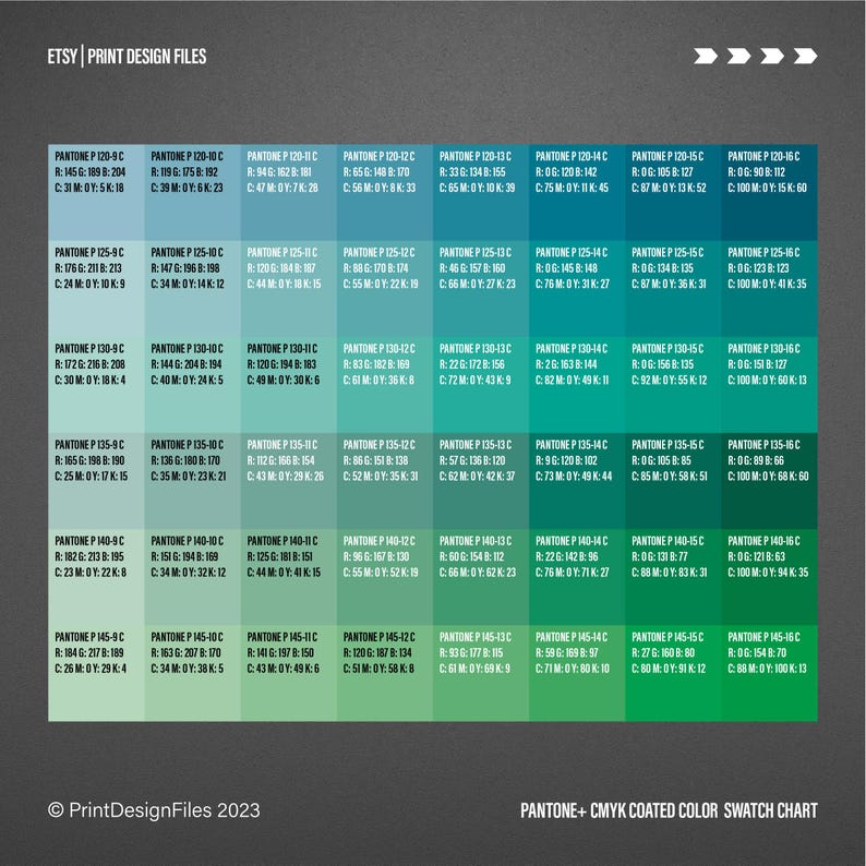 Printable CMYK Color Swatch Chart With Pantone Name, CMYK and RGB ...