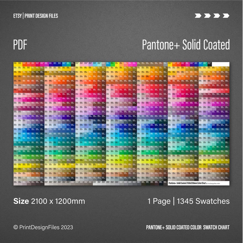 Tabla de muestras de color imprimible con nombre Pantone, valores CMYK ...