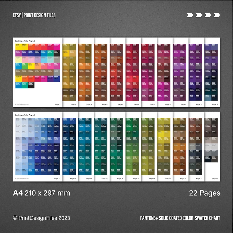 Printable Color Swatch Book With Pantone Name, CMYK and RGB Values - A4 ...