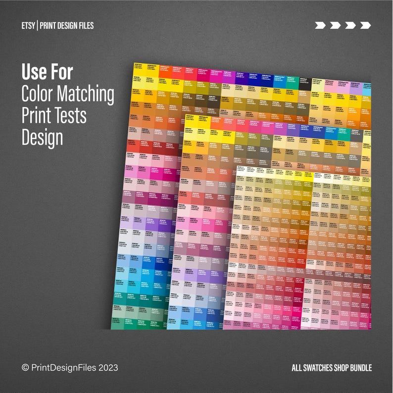 Printable Color Swatch Charts Bundle - Pantone Name, CMYK and RGB ...