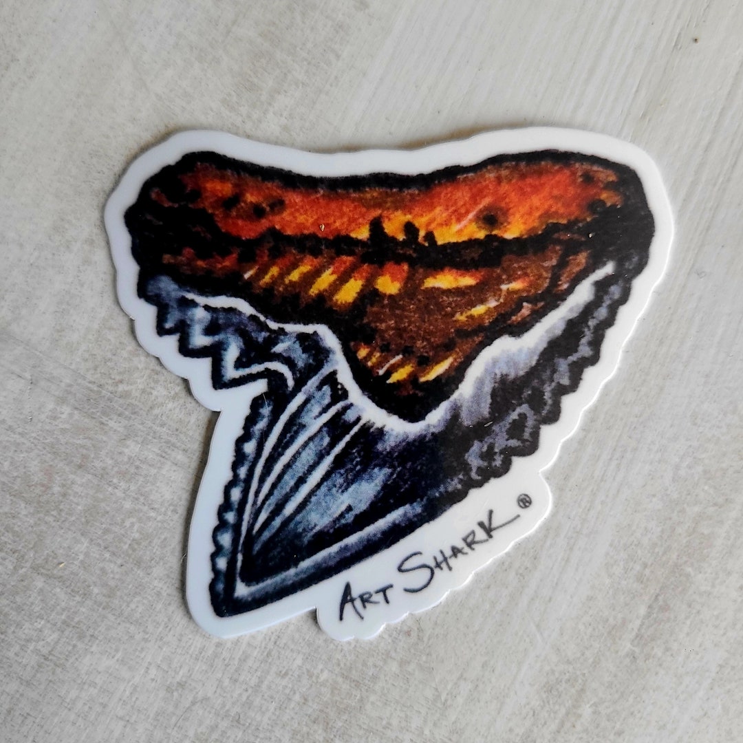 Tiger Shark Tooth Decal, Shark Tooth Sticker, Decal, Fossil Shark Teeth ...