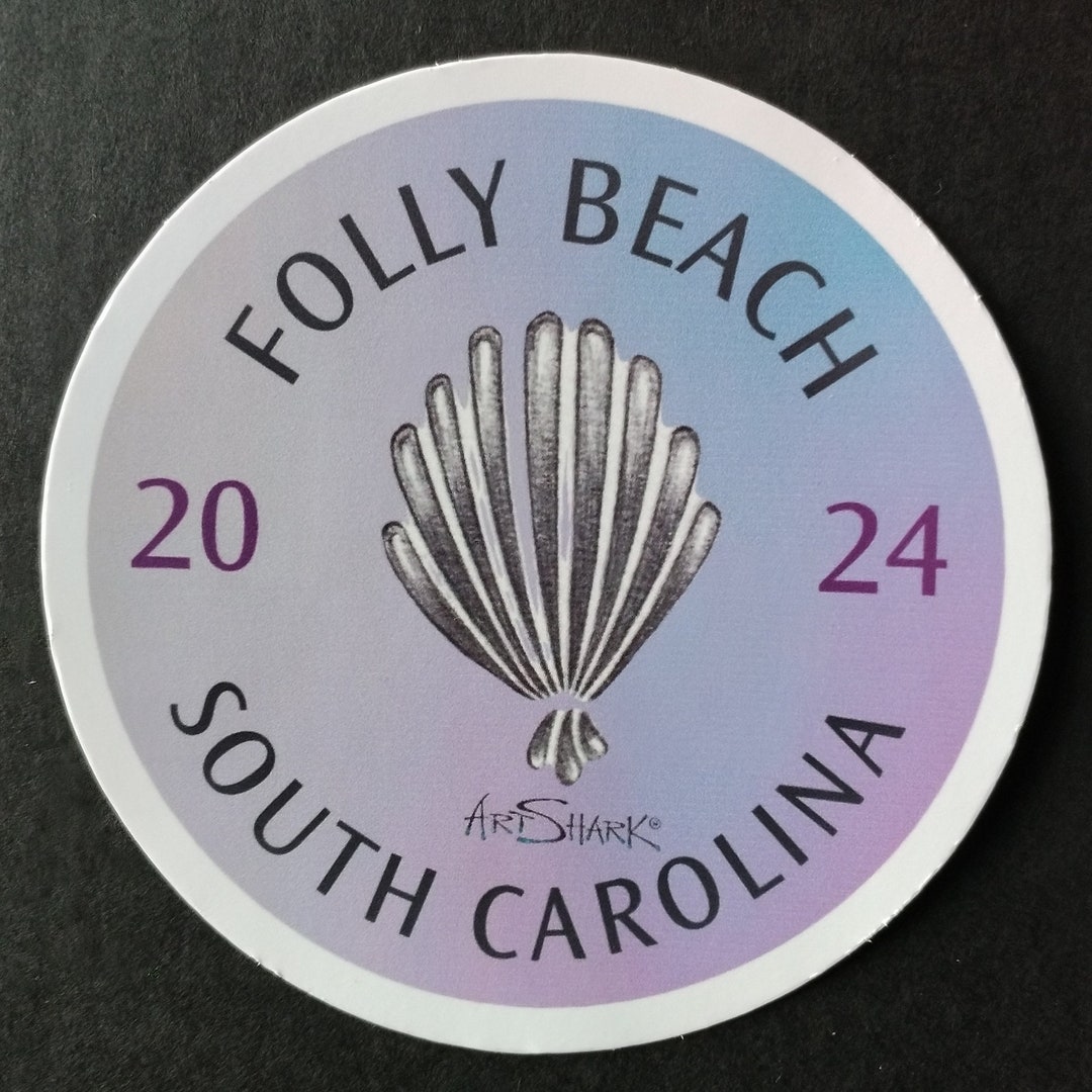 Folly Beach SC Shell Decal - Etsy