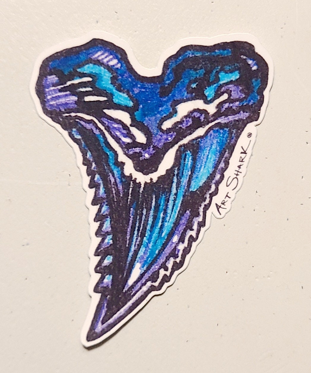 Shark Teeth Decal Snaggle Shark Teeth Decal Watercolor Art - Etsy