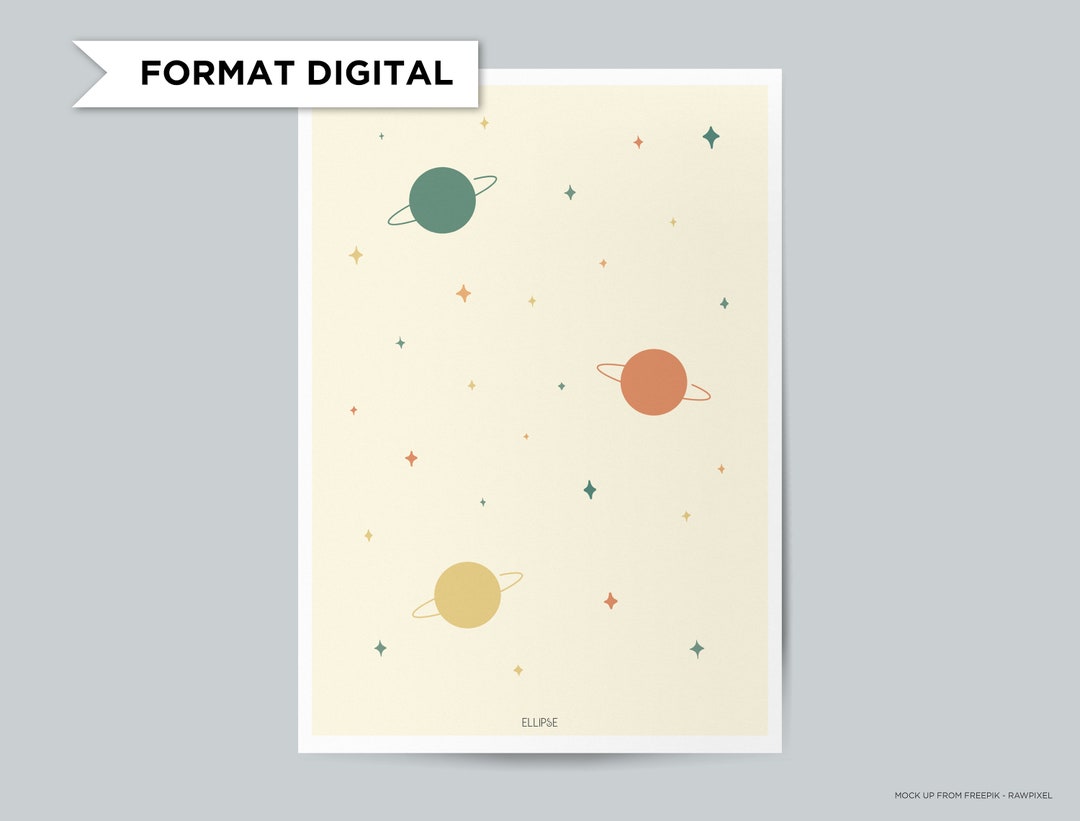 Saturns in Colors Digital Art pour Impression/to Print - Etsy