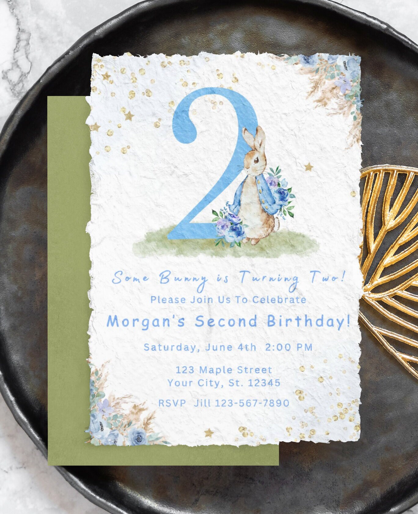 Editable Second Birthday Invitation Template Peter Rabbit 2nd Birthday ...