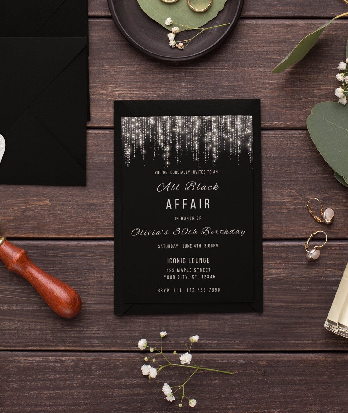 Editable All Black Affair Invitation All Black Party Invitation Black ...