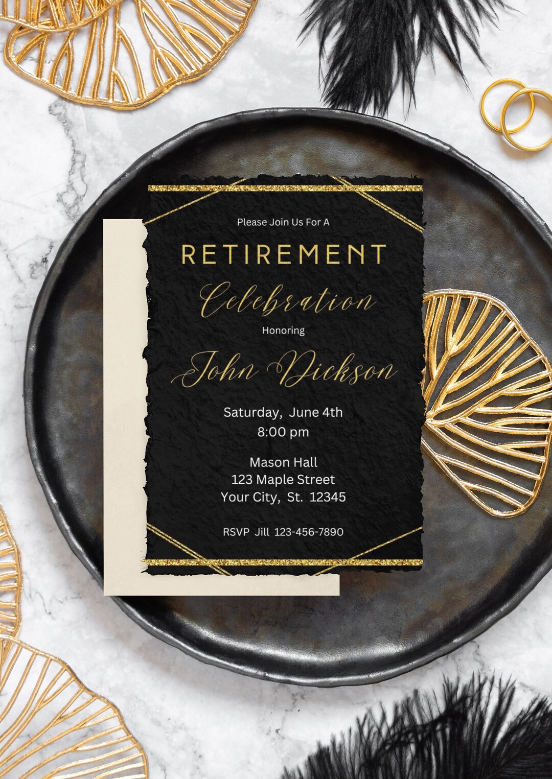 Modern Retirement Invitation Template Minimalist Retirement Party ...
