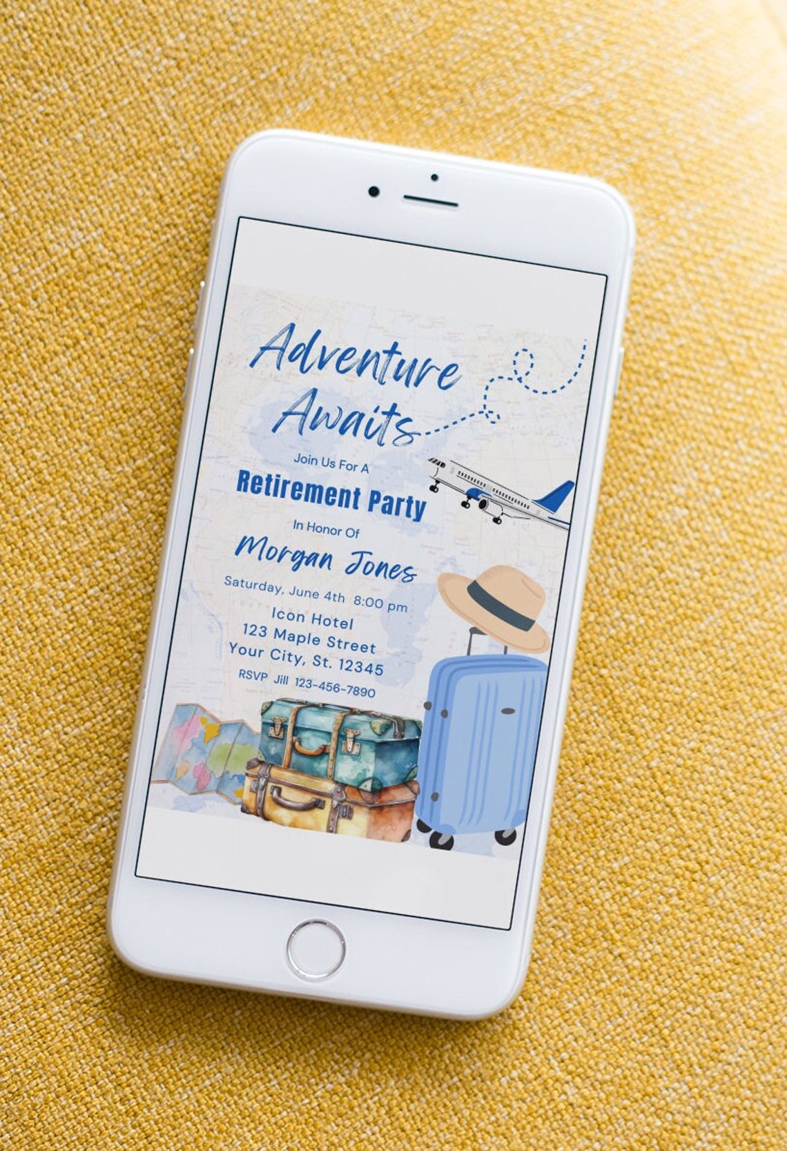 Travel Retirement Invitation Template Editable Adventure Awaits ...