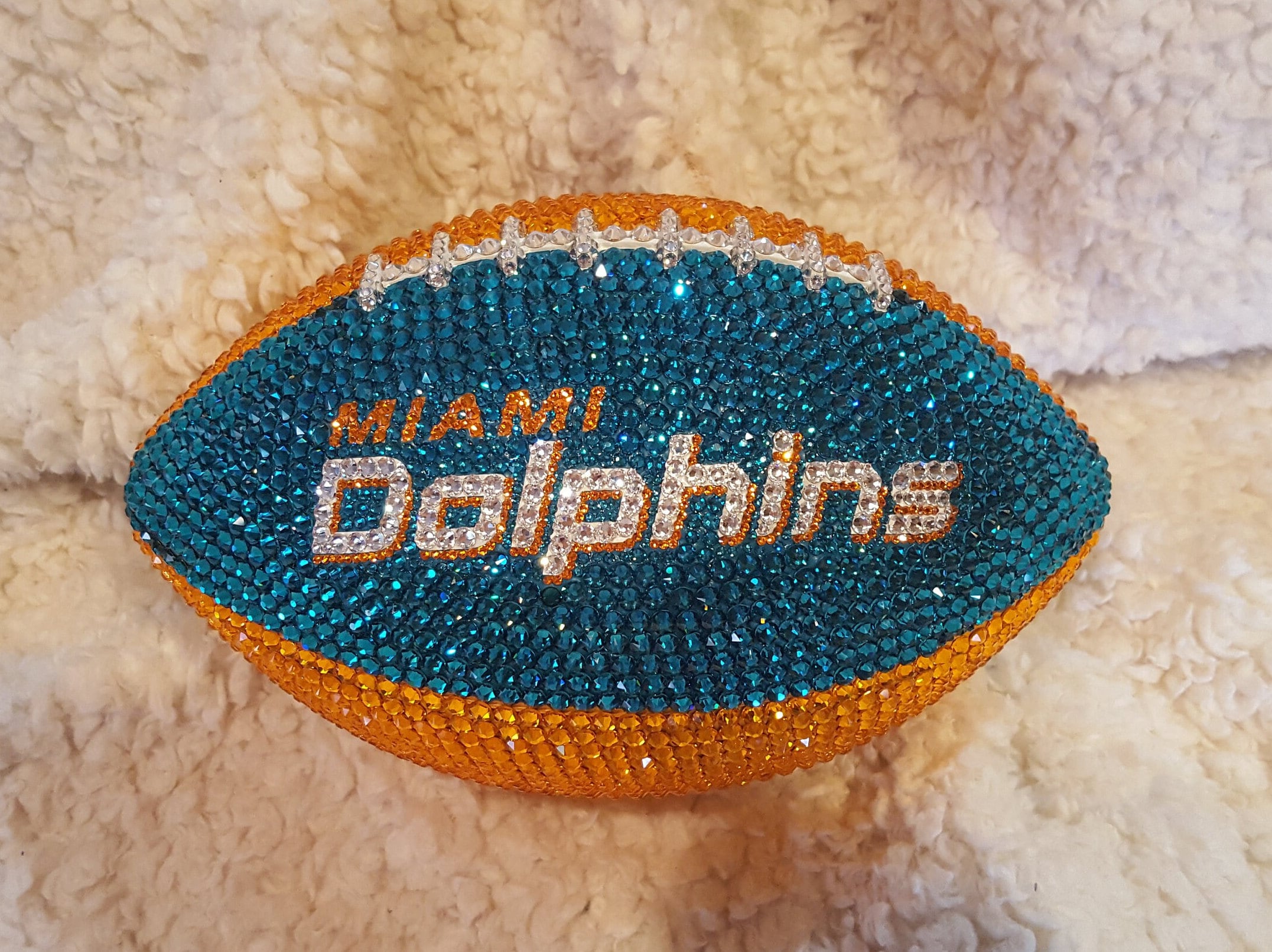 Swarovski Crystal Miami Dolphins Football, Bling Decor - Etsy
