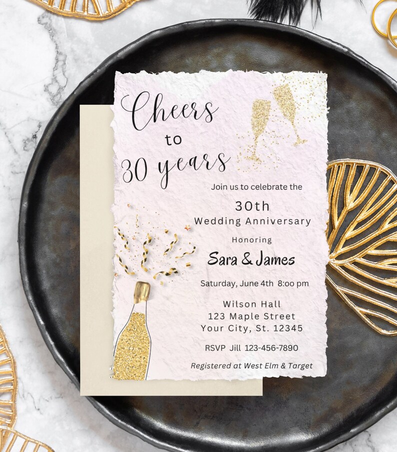 30th Anniversary Invitation 30th Wedding Anniversary Editable ...