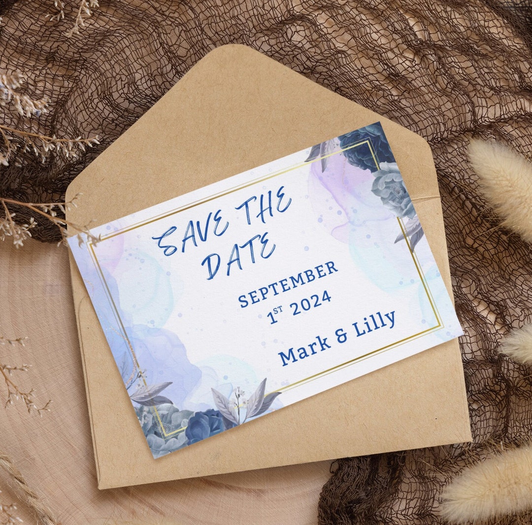 Editable Save the Date Template Floral Save the Date Elegant Save the ...