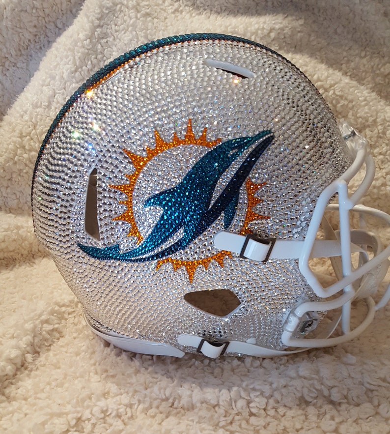Swarovski Crystal Miami Dolphins Helmet, Bling Football Helmet - Etsy