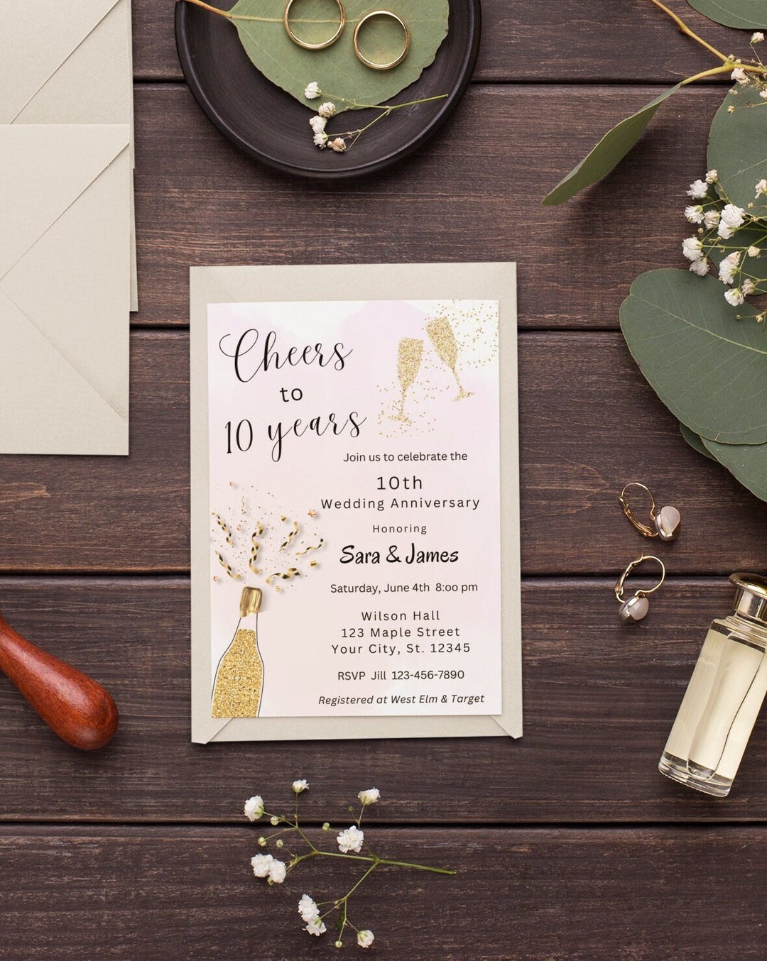 10th Anniversary Invitation 10th Wedding Anniversary Editable ...