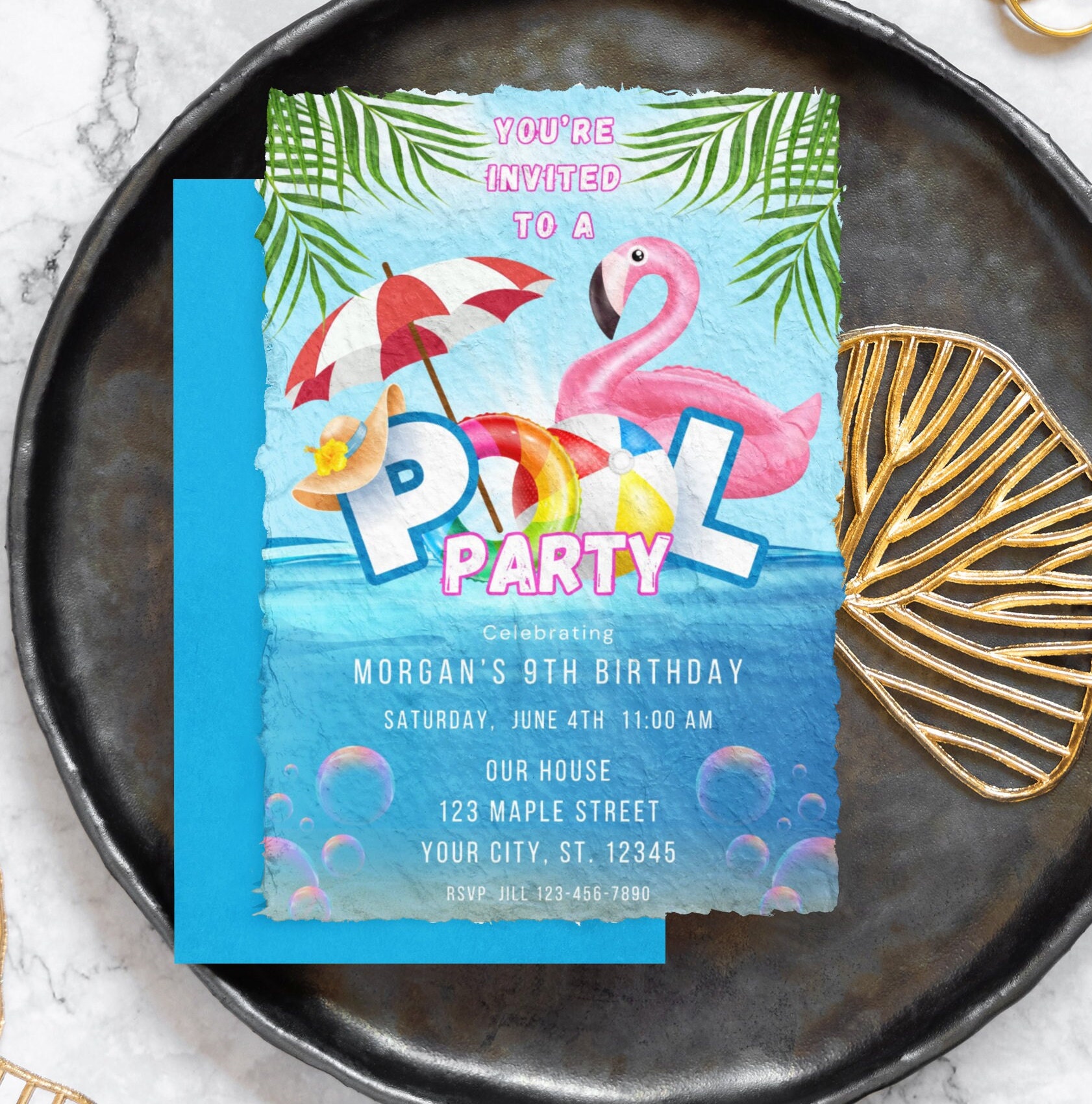 Pool Party Invitation Pool Party Birthday Invitation Editable Pool ...