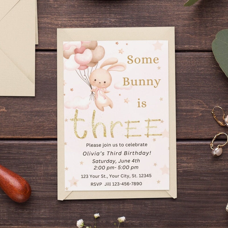 Bunny Invitations - Etsy
