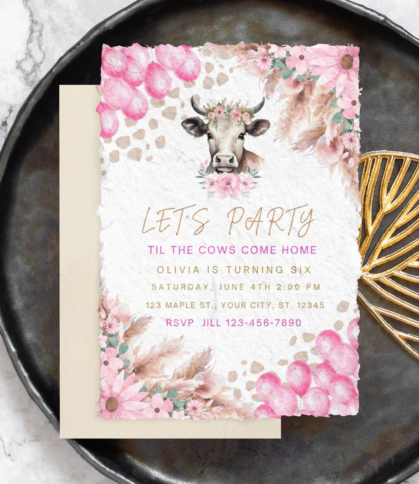 Editable Cow Birthday Invitation Template Lets Party Till the Cows Come ...