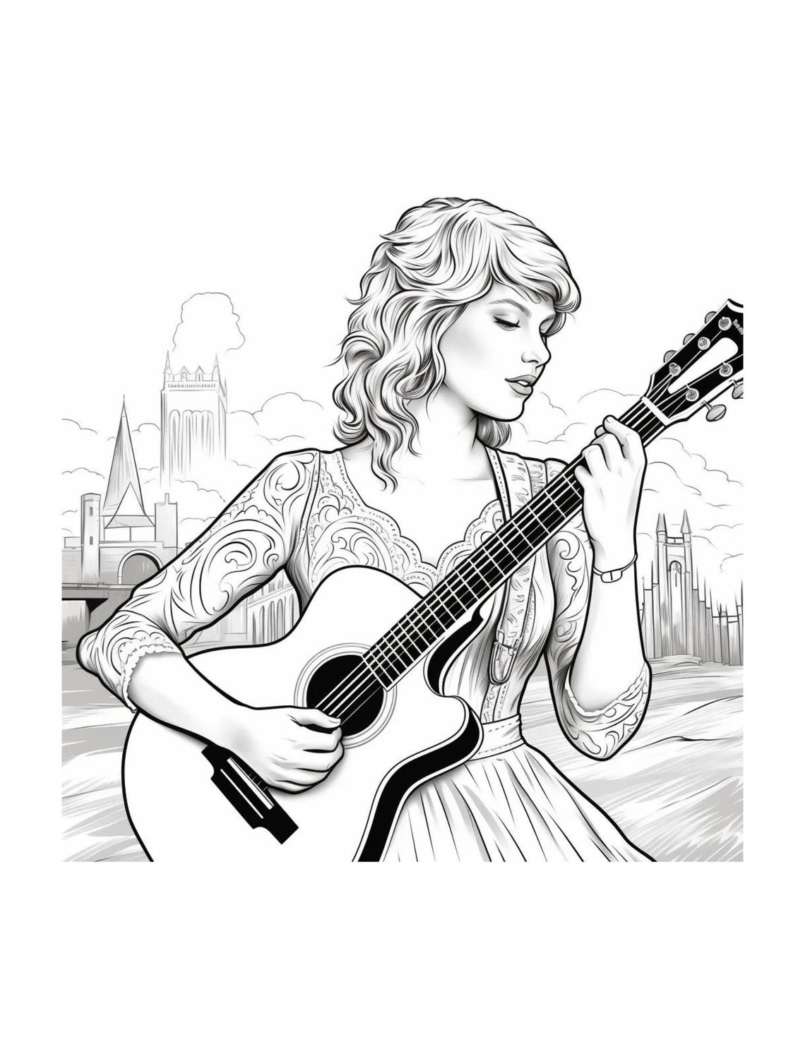 24 Page Taylor Eras Coloring Page Swift Printable Digital Download ...