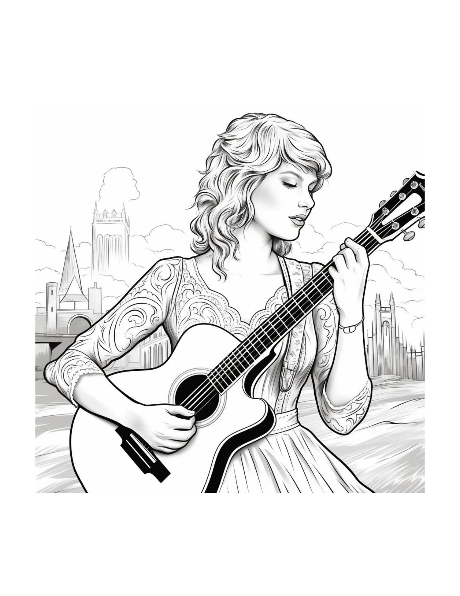 24 Page Taylor Eras Coloring Page Swift Printable Digital Download ...