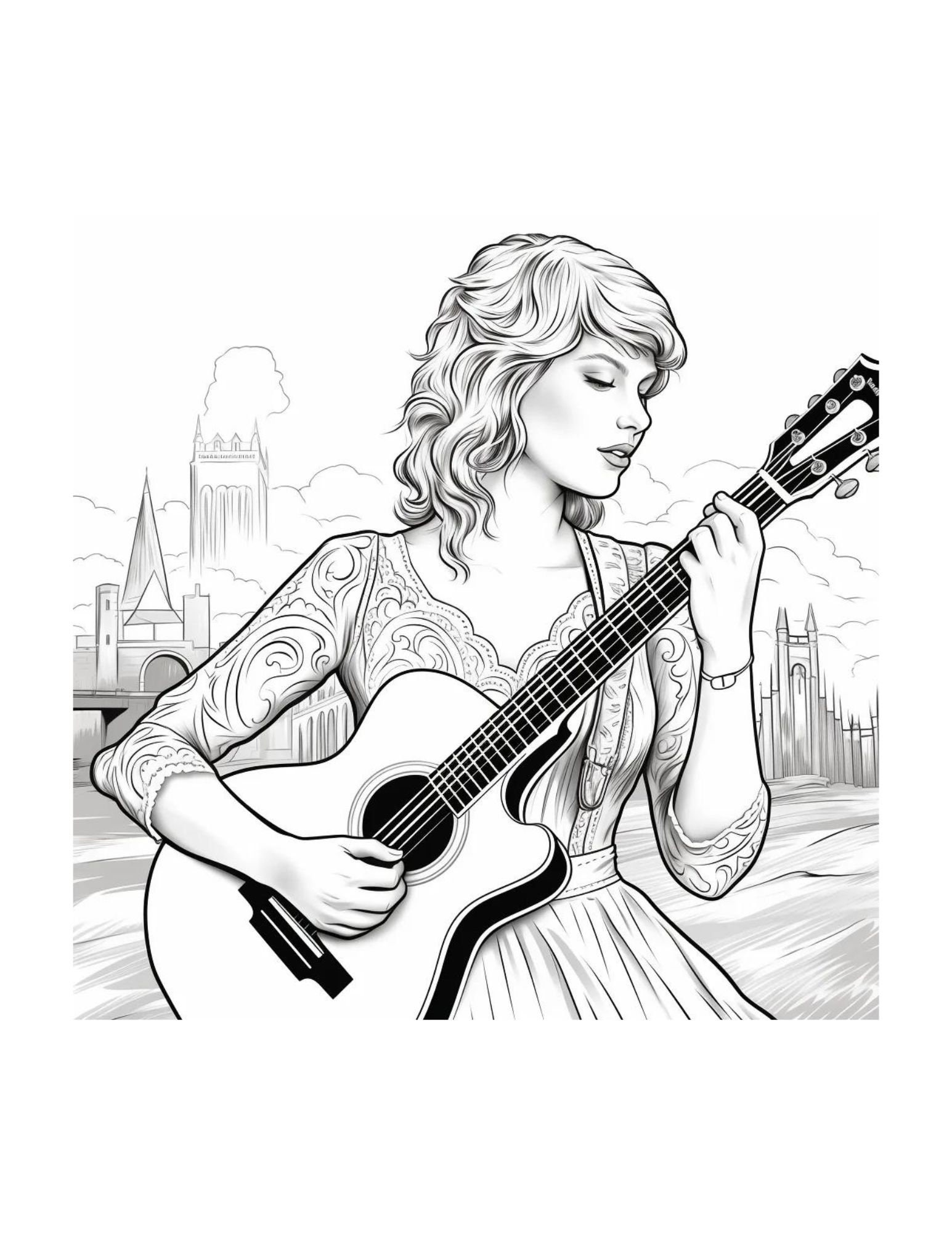 24 Page Taylor Eras Coloring Page Swift Printable Digital Download ...