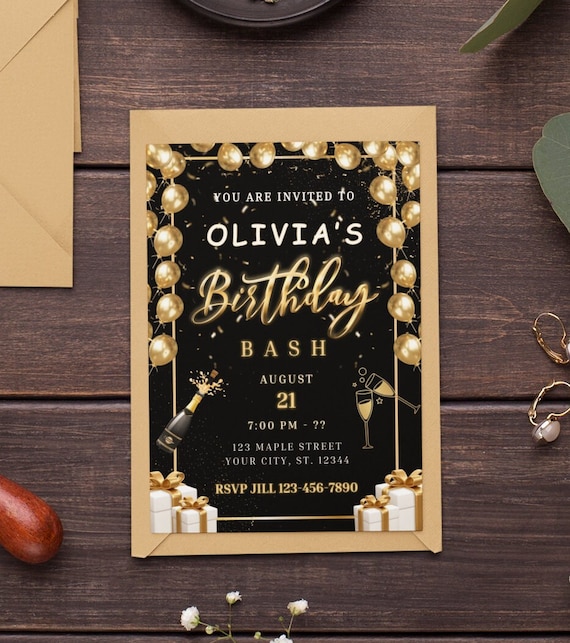 Adult Birthday Party Invitation Templates