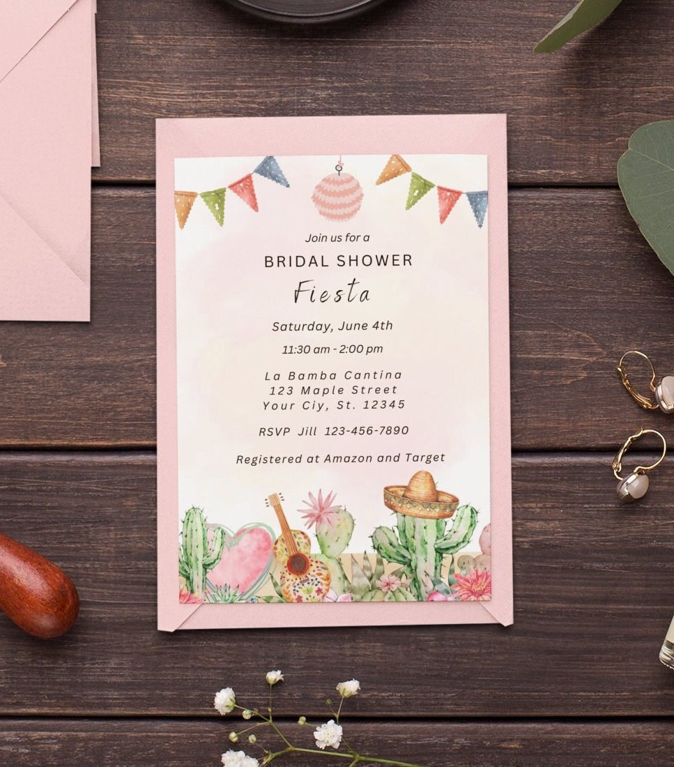 Editable Fiesta Bridal Shower Invitation Template Taco 'bout Love ...