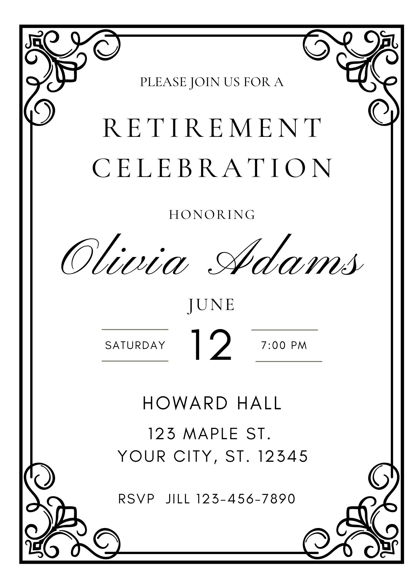 Modern Retirement Invitation Template Minimalist Retirement Party ...