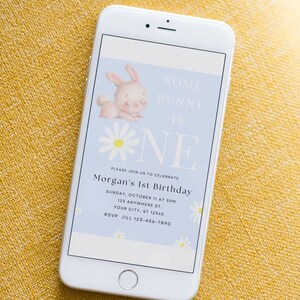 Some Bunny is One Invitation, Daisy Some Bunny is Turning One Invite ...
