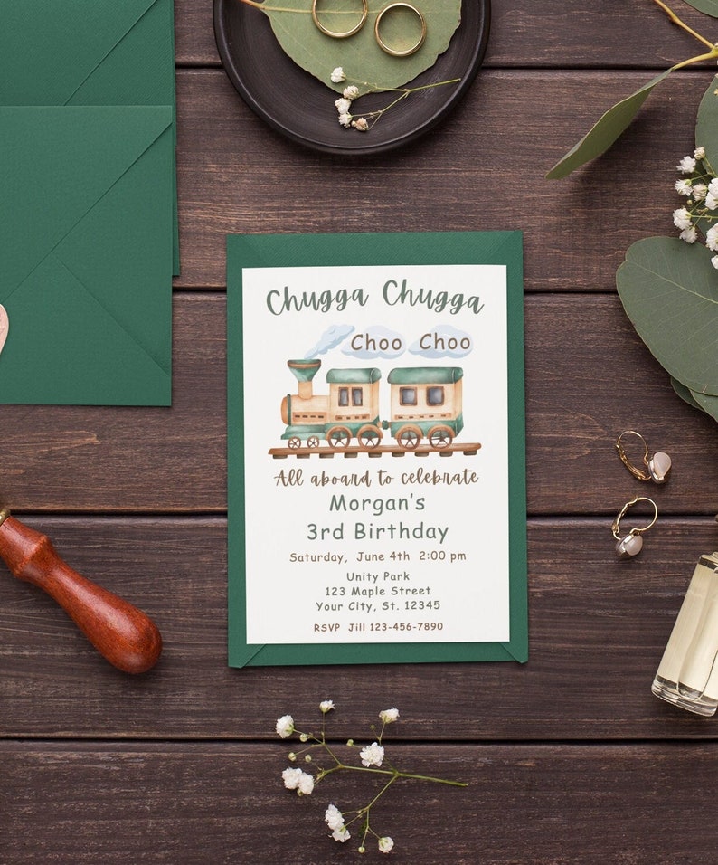 Train Birthday Invitation EDITABLE Chugga Chugga Choo Choo Party ...