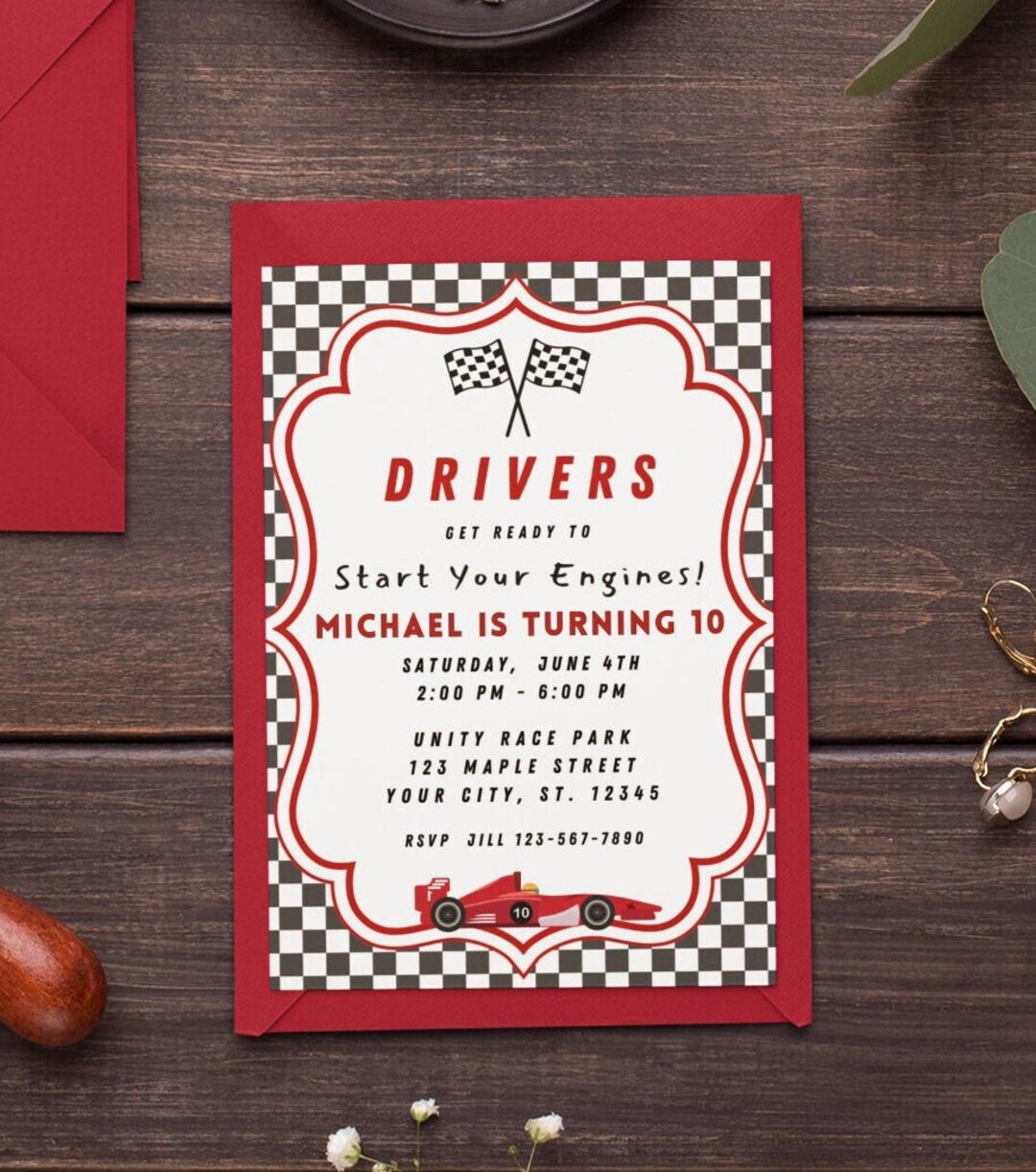 Race Car Birthday Invitation Template Racing Birthday Invitation Race ...