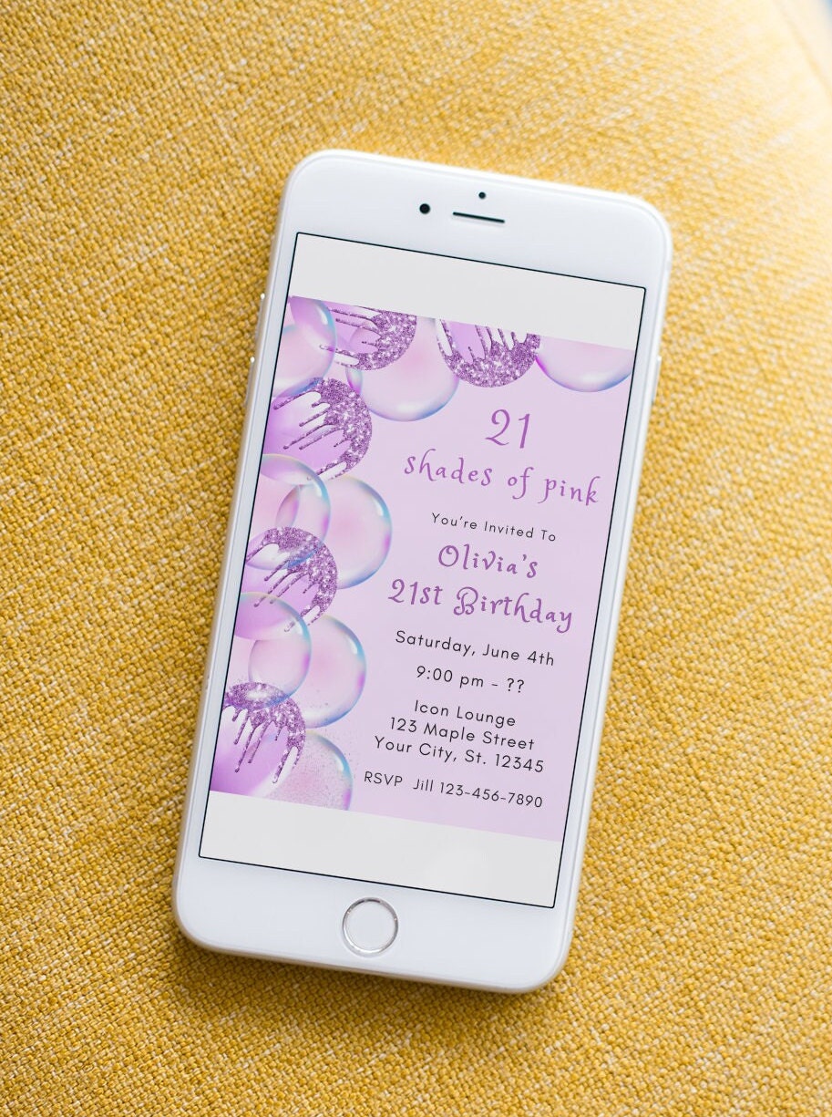 Editable Shades of Pink Invitation Template Pink 21st Birthday Dinner ...