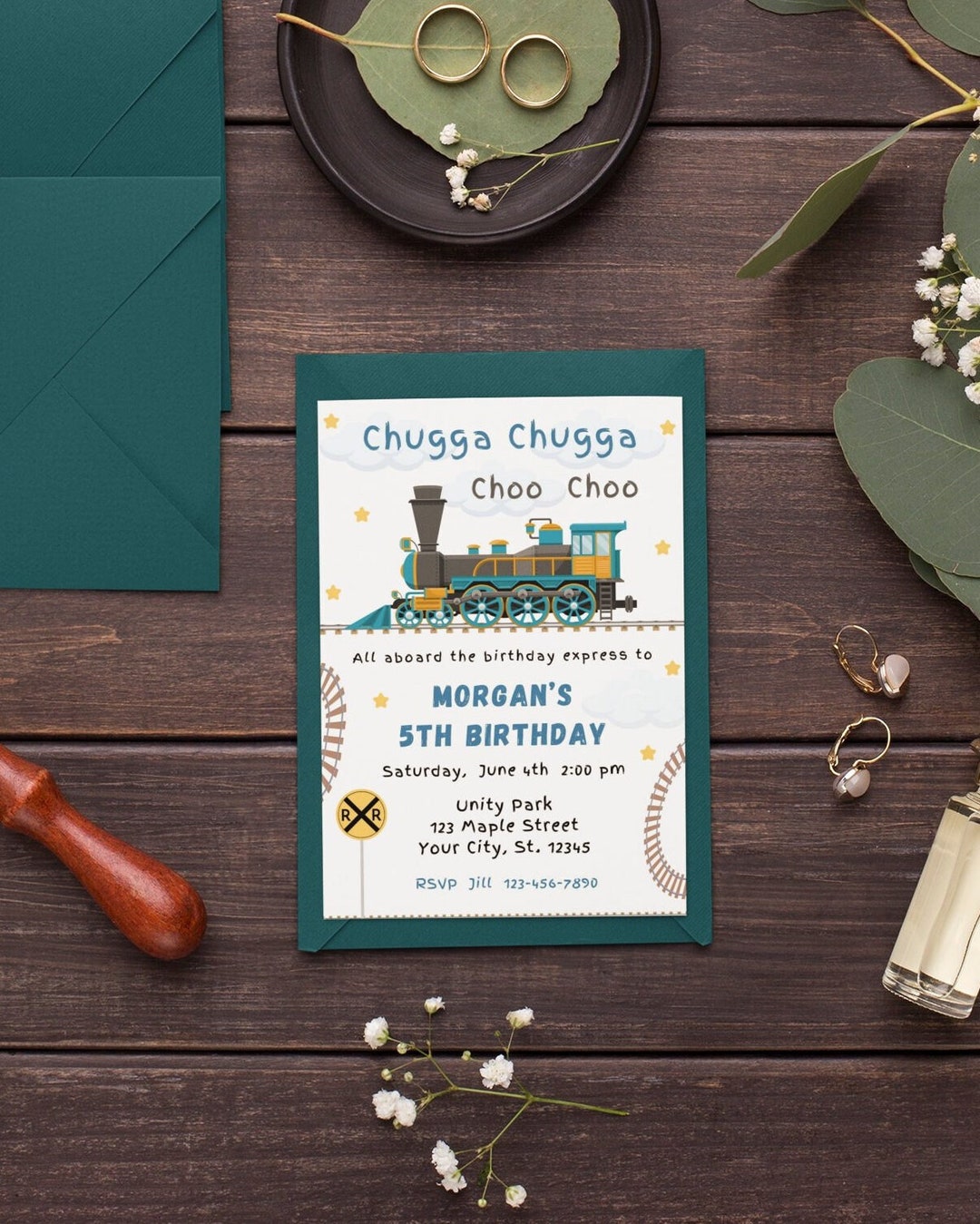 Editable Train Birthday Invitation Template Toy Train Invitation Train ...