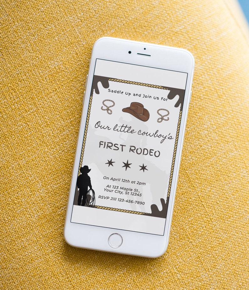 Editable FIRST RODEO Invitation Template Printable Wild West Birthday ...